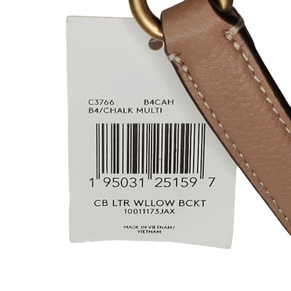 Coach | Bags | Coach White Pebbled Leather Willow Bucket Bag Zipper ...